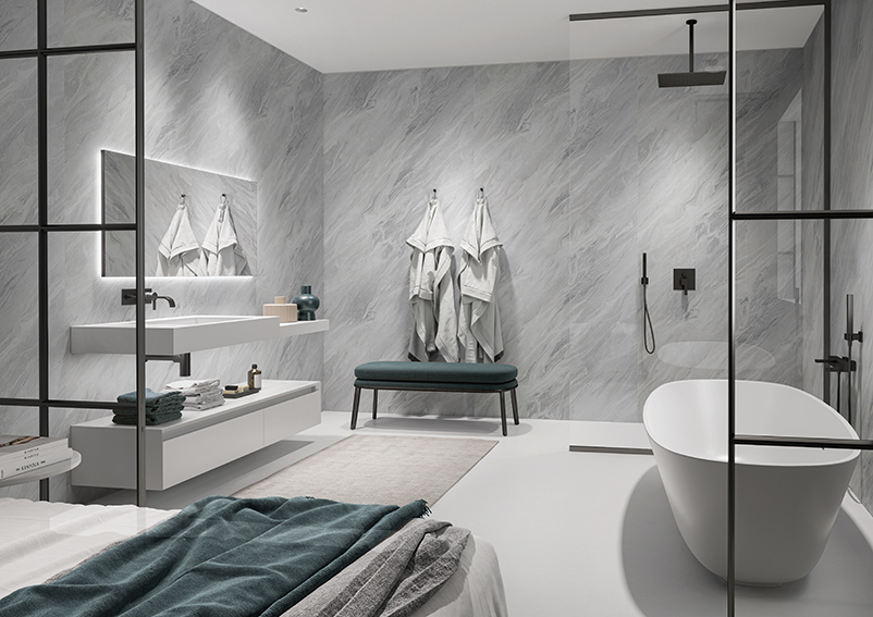 Système de panneaux muraux étanches Nuance de Polyrey | Batipôle